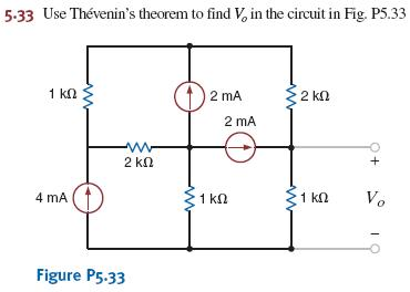 Solved Use Thevenin's theorem to find V0 in the circuit in | Chegg.com