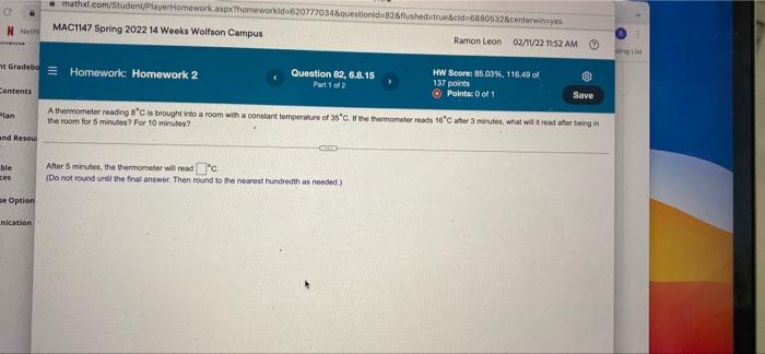 Solved mathal.com/Student/PlayerHomework to | Chegg.com