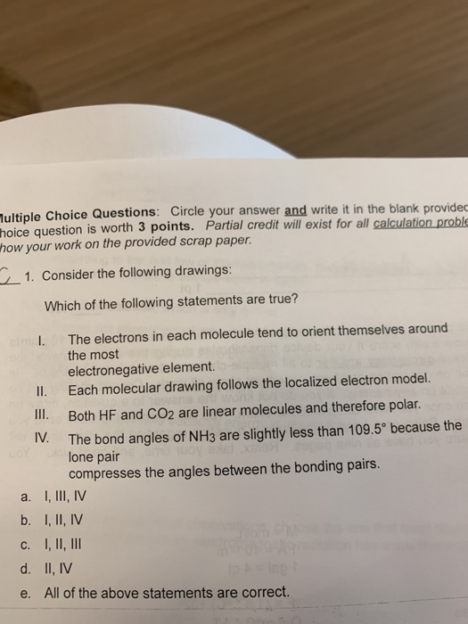 Solved Multiple Choice Questions: Circle your answer and | Chegg.com
