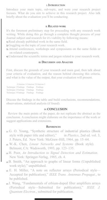 Solved 1. INTRODLCTION Introduce your main topic, sub-topic, | Chegg.com