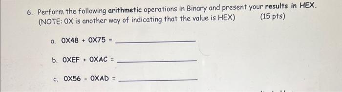 Solved Perform the following arithmetic operations in Binary | Chegg.com