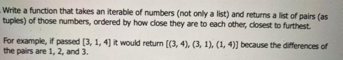Solved Write a function that takes an iterable of numbers | Chegg.com