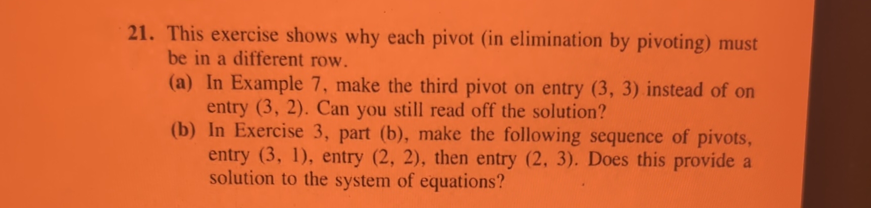 Solved This exercise shows why each pivot (in elimination by | Chegg.com