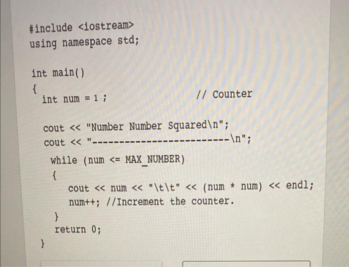 Solved #include using namespace std; int main() { int num = | Chegg.com