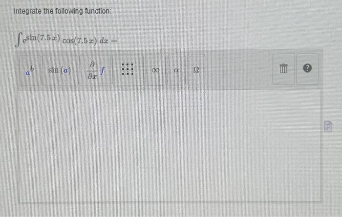 Solved Integrate the following function: | Chegg.com