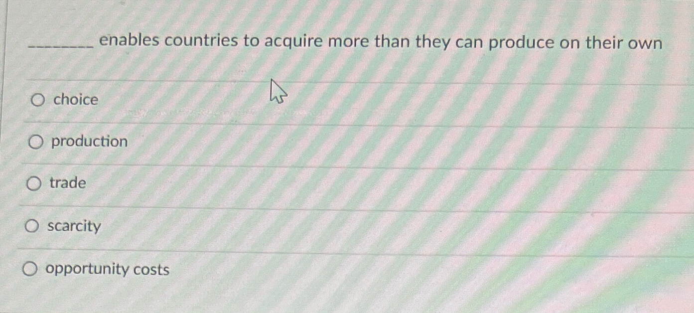Solved enables countries to acquire more than they can | Chegg.com