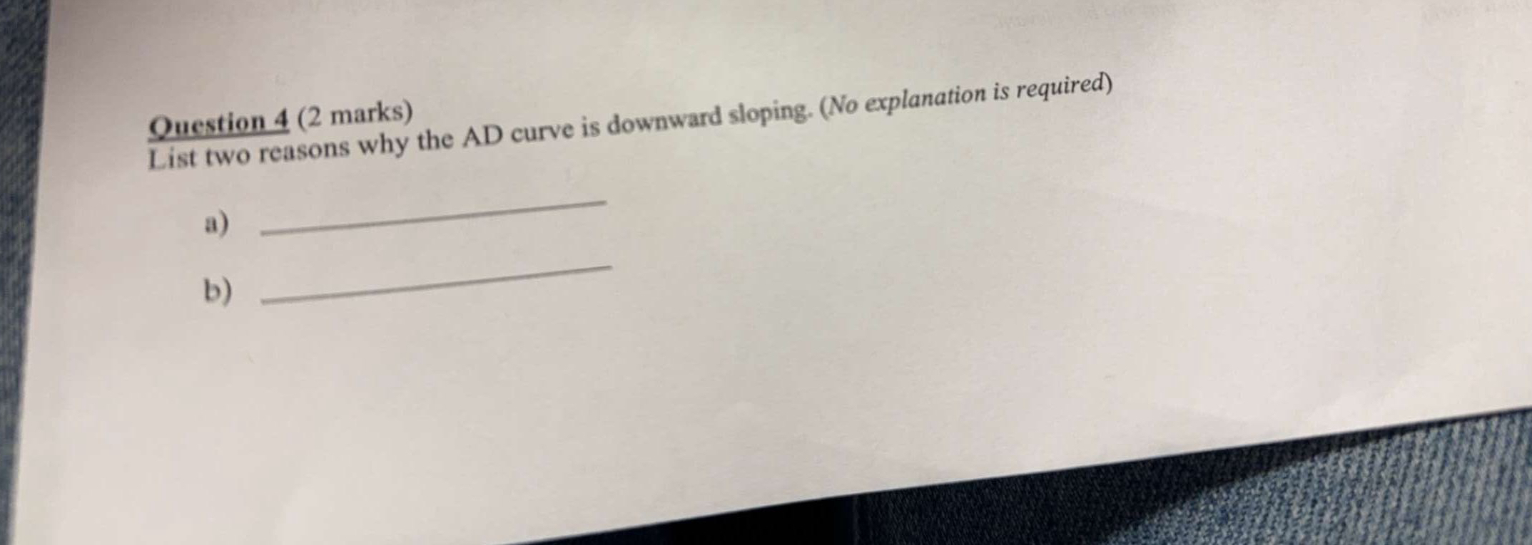 Solved Question 4 (2 ﻿marks)List two reasons why the AD | Chegg.com