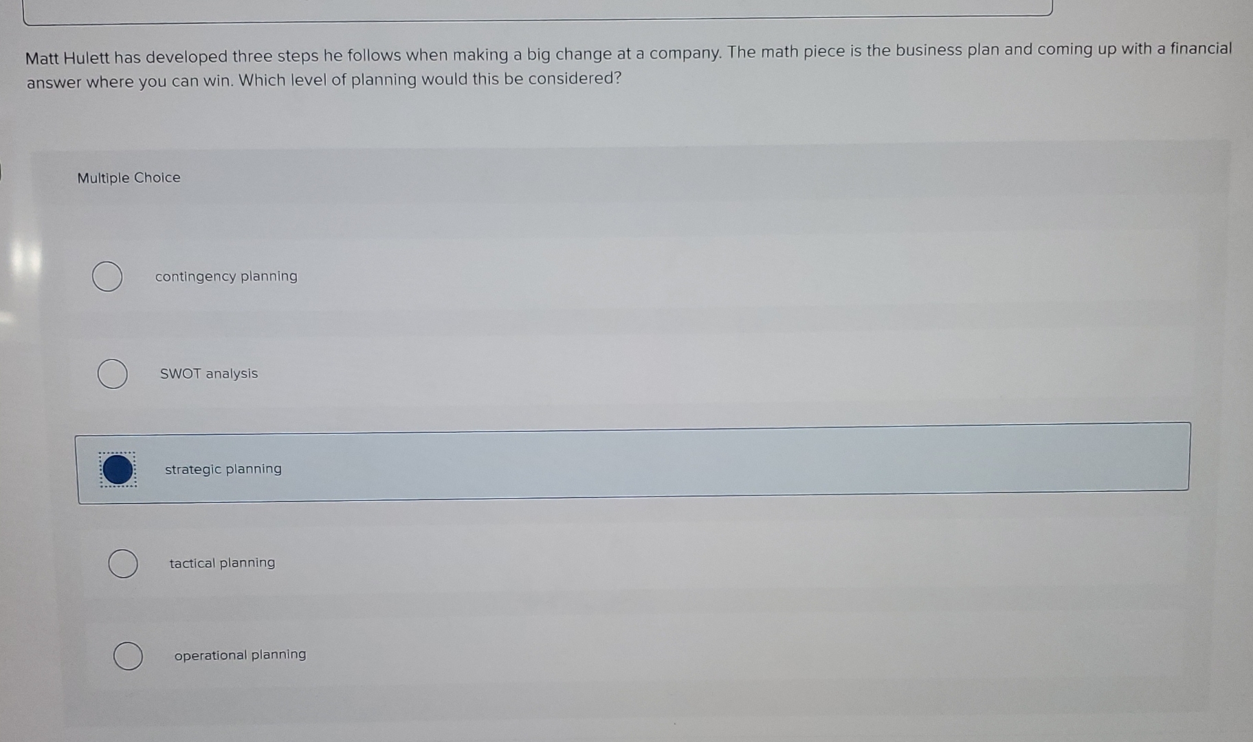 Solved Matt Hulett has developed three steps he follows when | Chegg.com