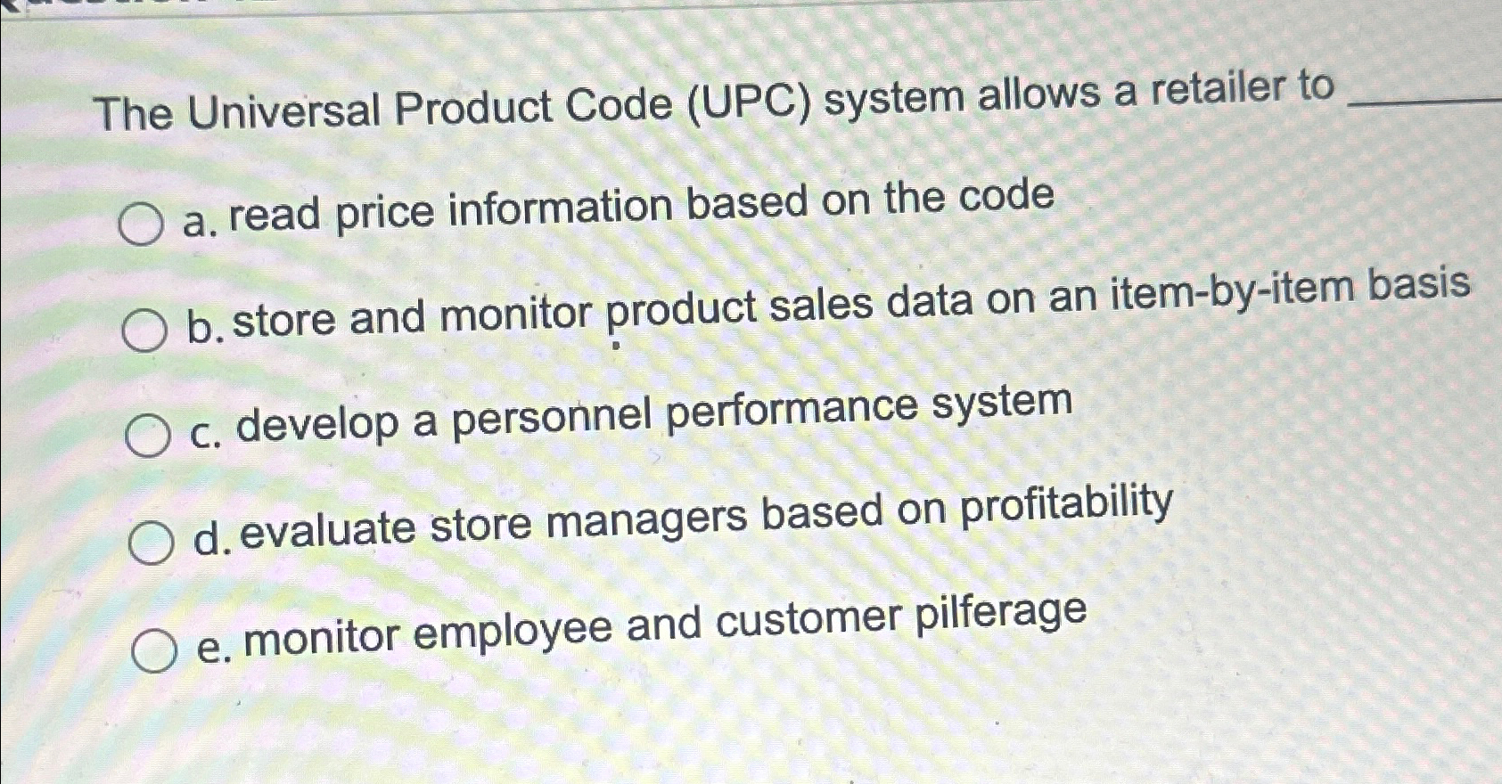Solved The Universal Product Code (UPC) ﻿system allows a | Chegg.com