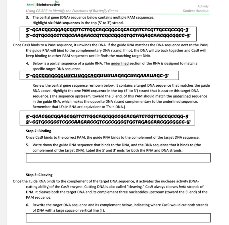 Solved hhmi BiolnteractiveActivityUsing CRISPR to Identify | Chegg.com