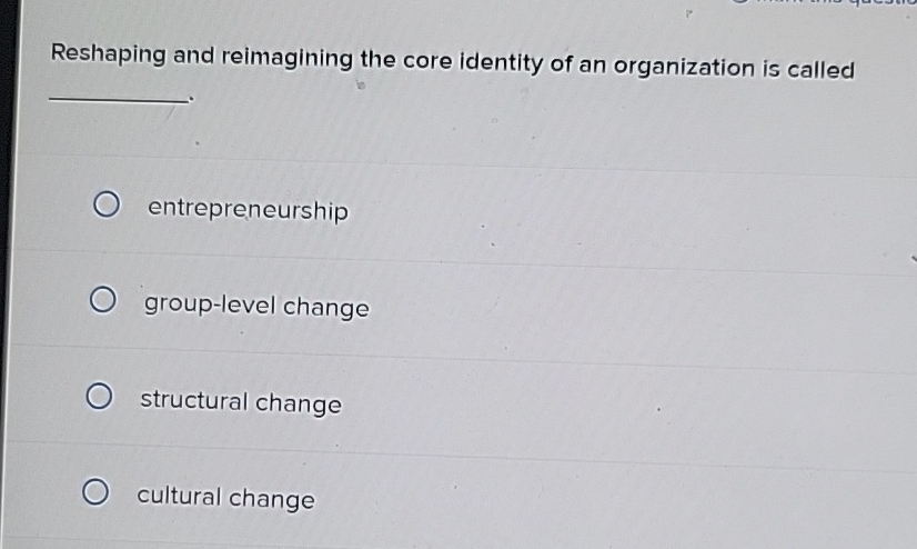 Solved Reshaping and reimagining the core identity of an | Chegg.com