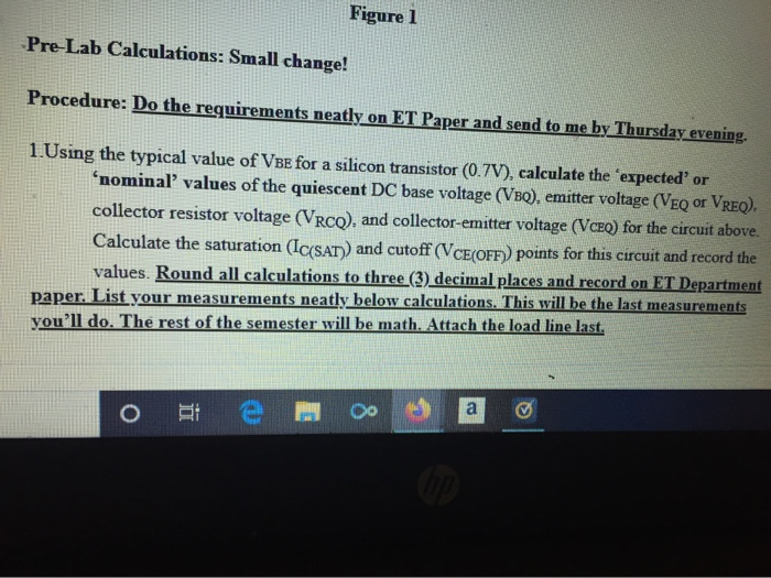 Solved +15 V 10 kg 500 2N3904 4.7 kes So Figure 1 Pre-Lab | Chegg.com