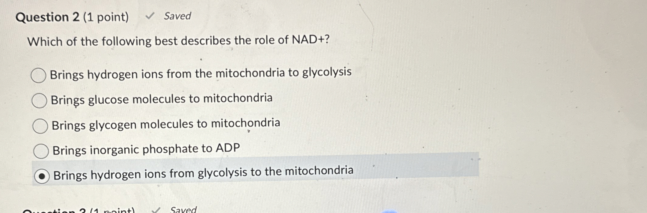 Question 2 (1 ﻿point) ﻿SavedWhich of the following | Chegg.com