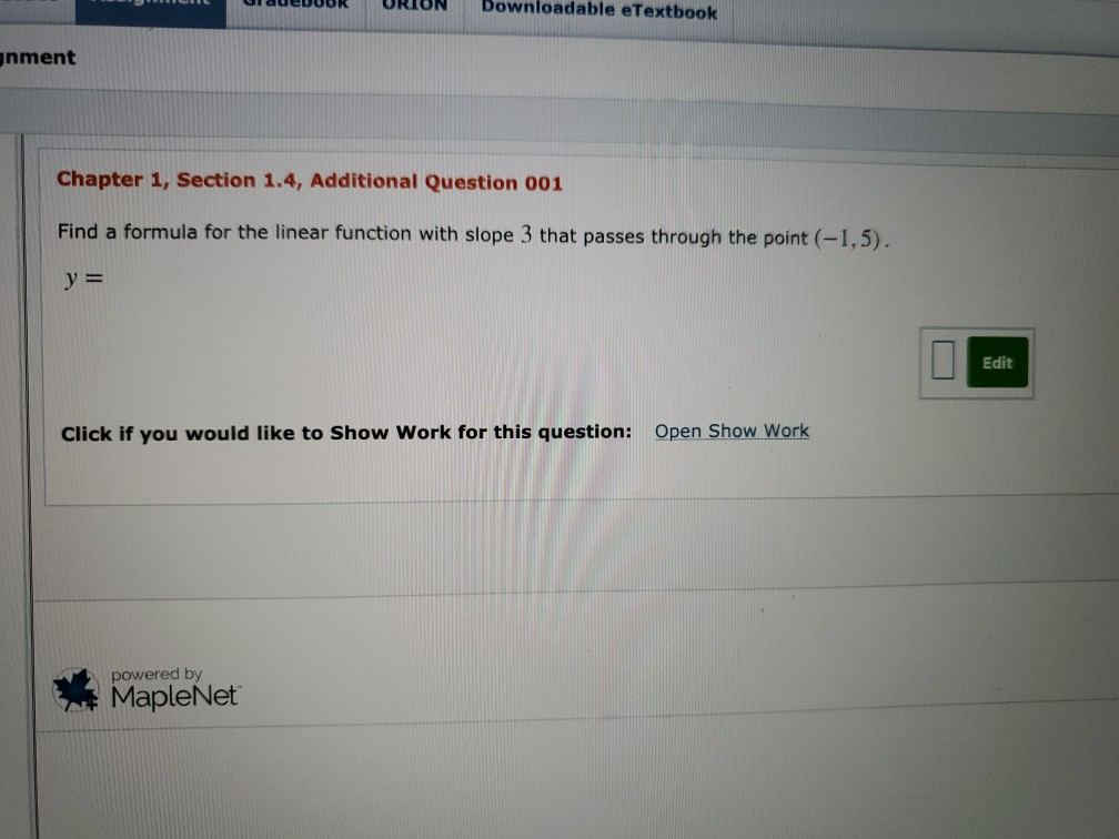 Solved Downloadable Etextbook Gnment Chapter 1 Section 1 4