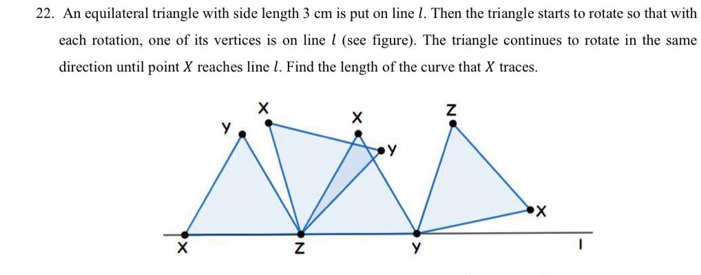 Solved An equilateral triangle with side length 3cm ﻿is put | Chegg.com