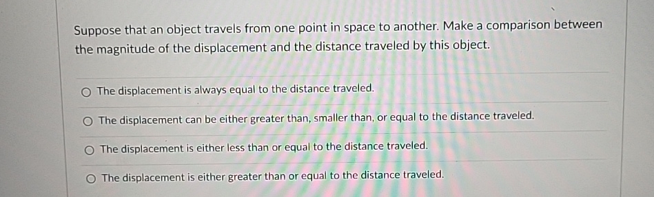 Solved Suppose that an object travels from one point in | Chegg.com