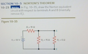 Solved SECTION 10-5 ﻿NORTON'S THEOREM10-23 ﻿ Mmsen In Fig. | Chegg.com