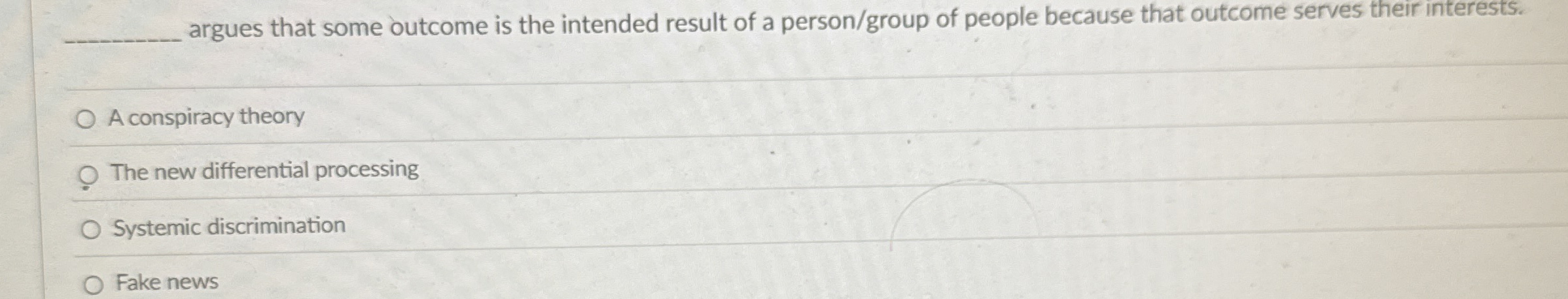 Solved argues that some outcome is the intended result of a | Chegg.com