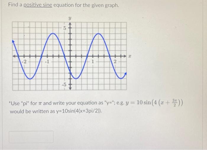 Solved Find a positive sine equation for the given graph. | Chegg.com