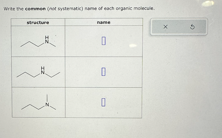 Solved Write the common (not systematic) ﻿name of each | Chegg.com