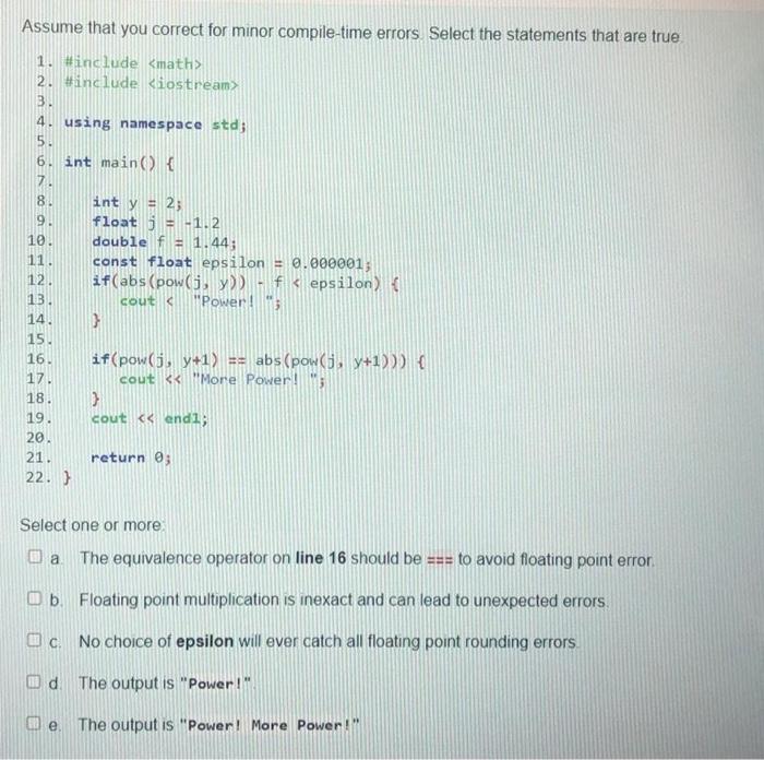 Solved Assume that you correct for minor compile-time errors | Chegg.com