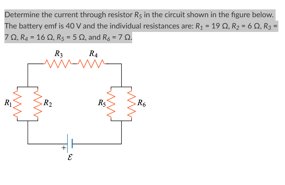 Solved Determine the current through resistor R5 ﻿in the | Chegg.com
