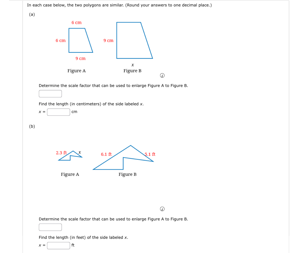 Solved In each case below, the two polygons are similar. | Chegg.com