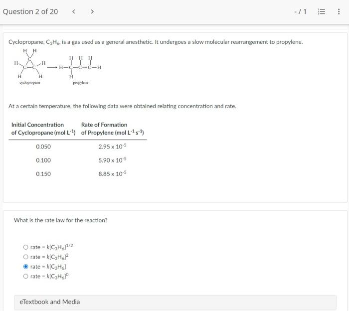 Solved Cyclopropane, C3H6, is a gas used as a general | Chegg.com