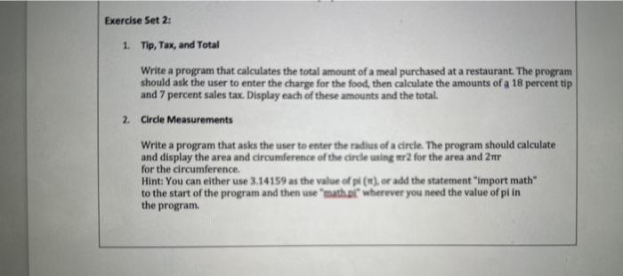Solved 1. Tip, Tax, and Total Write a program that | Chegg.com