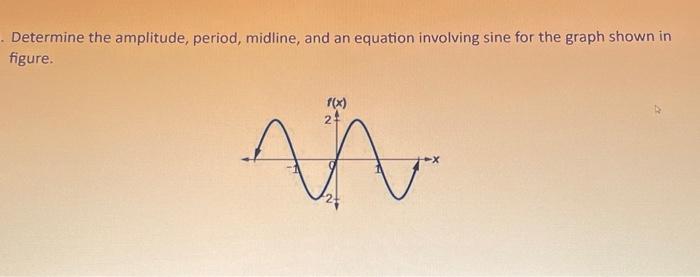 Solved Determine the amplitude, period, midline, and an | Chegg.com