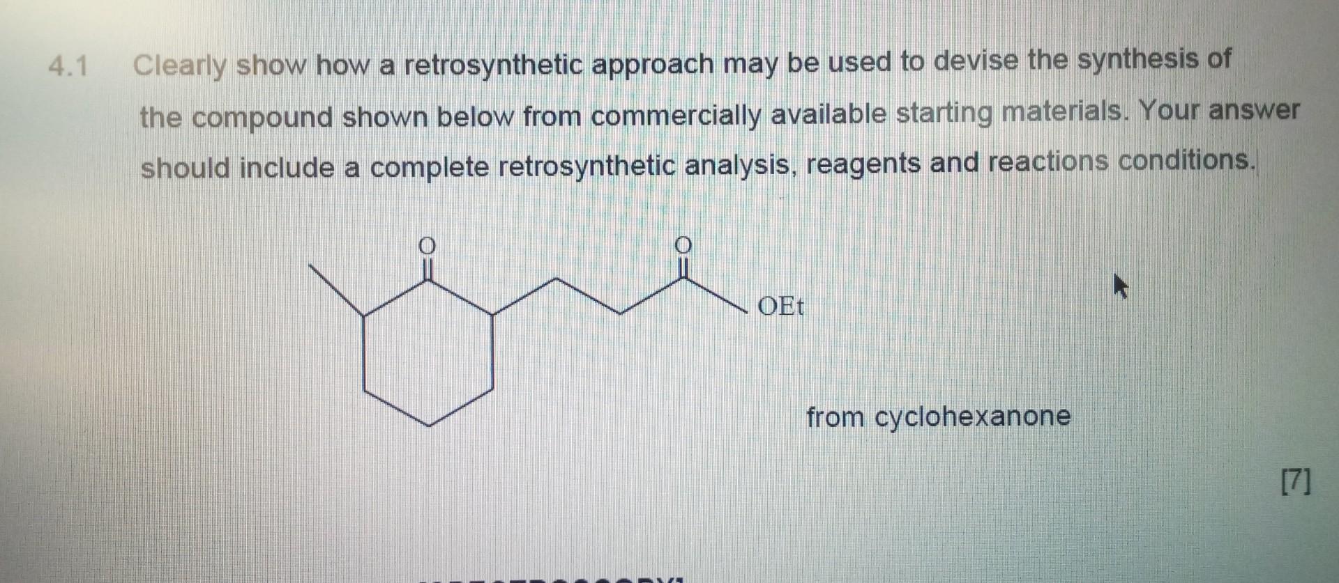 Solved 1 Clearly show how a retrosynthetic approach may be | Chegg.com