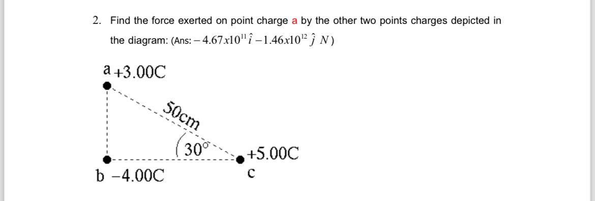 Solved Find the force exerted on point charge a by the other | Chegg.com