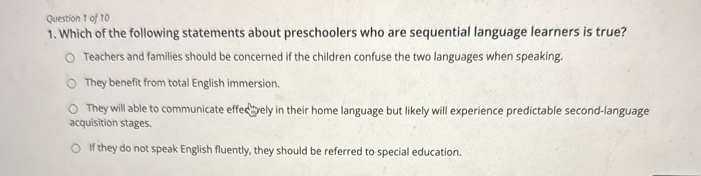 Solved Question 1 ﻿of 10Which of the following statements | Chegg.com