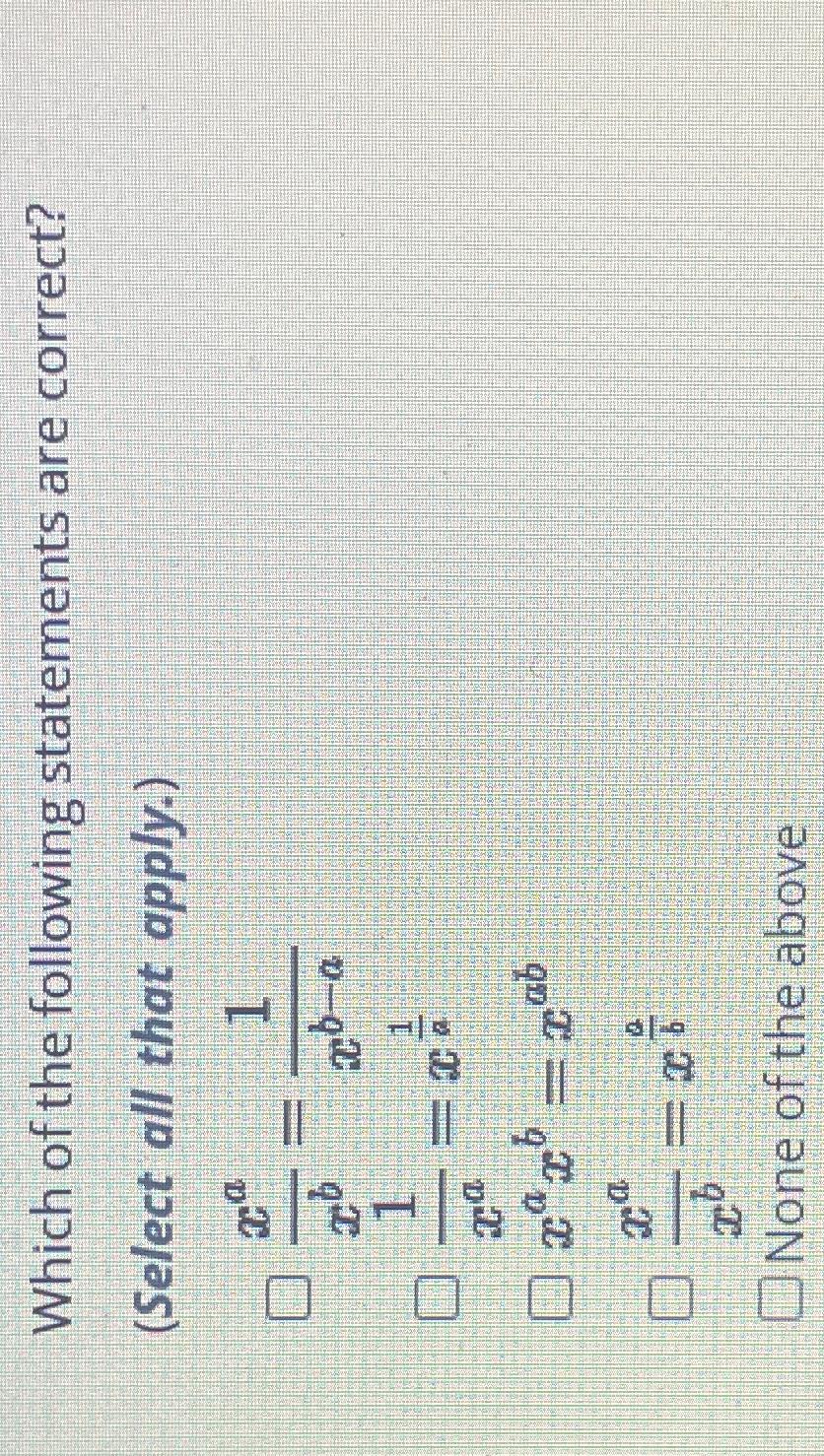 Solved Which of the following statements are correct?(Select | Chegg.com