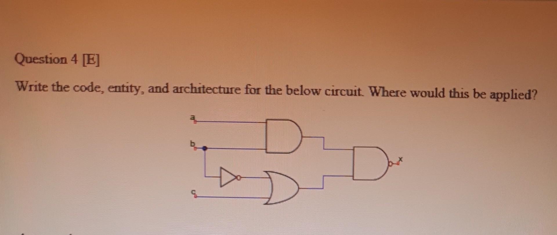 Solved Write the code, entity, and architecture for the | Chegg.com