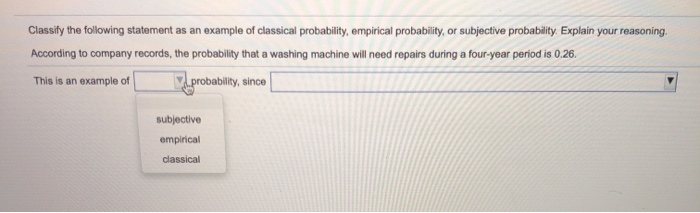 Solved Classify the following statement as an example of | Chegg.com