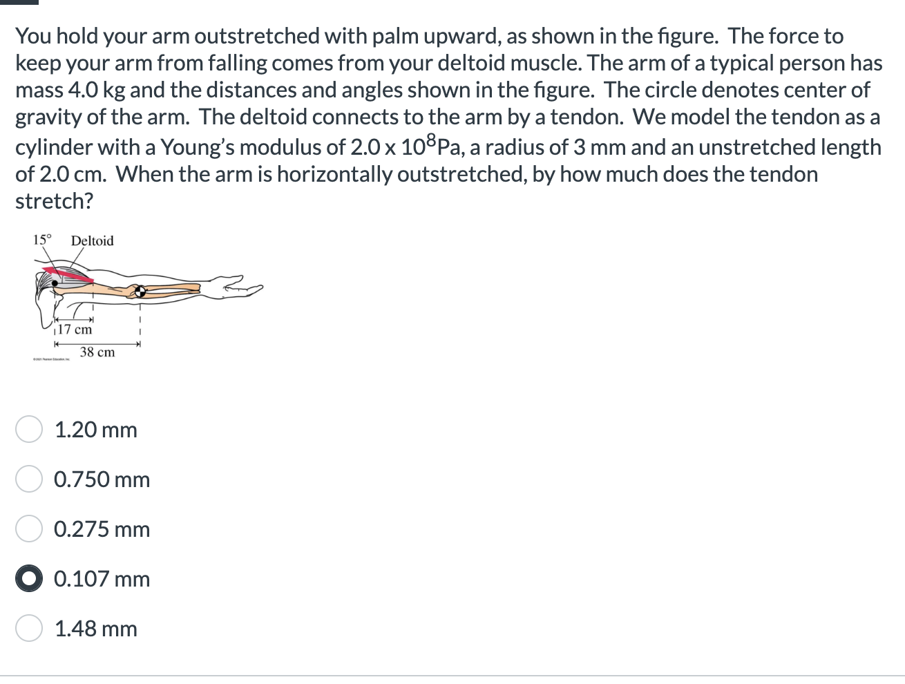 Solved You hold your arm outstretched with palm upward, as | Chegg.com