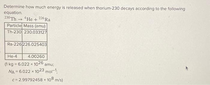 Solved Determine how much energy is released when | Chegg.com