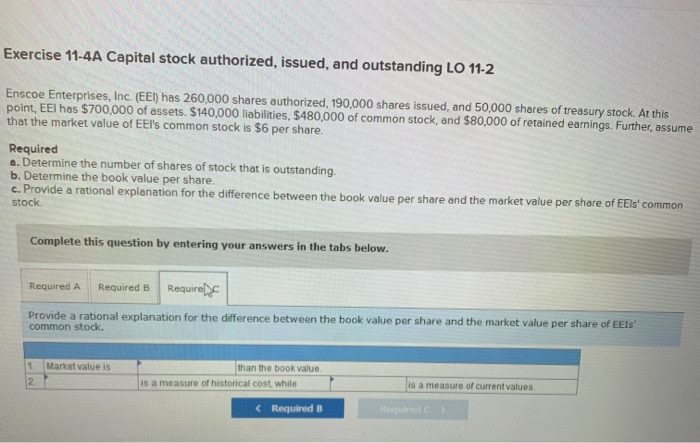 Solved Exercise 11-4A Capital stock authorized, issued, and | Chegg.com