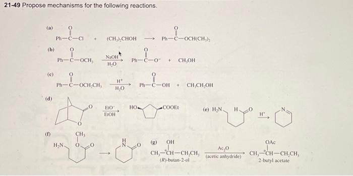 Solved 21-49 Propose mechanisms for the following reactions. | Chegg.com
