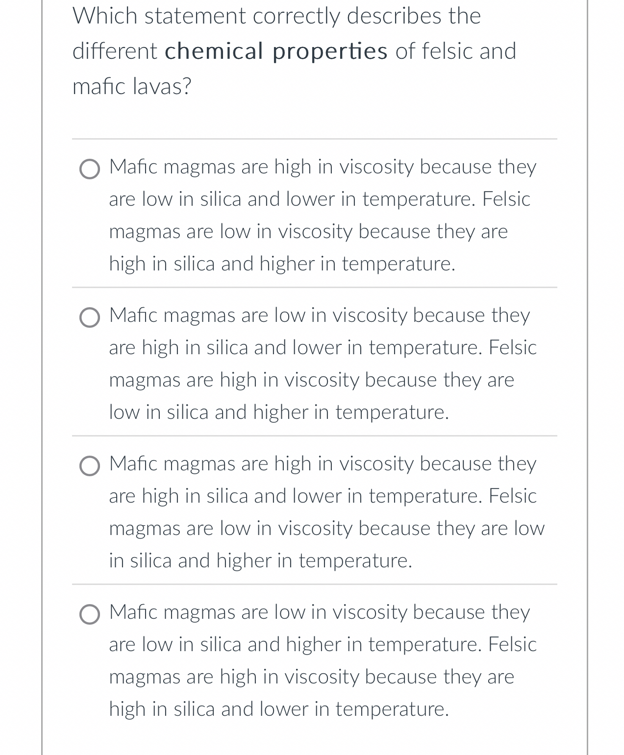 Solved Which statement correctly describes the different | Chegg.com