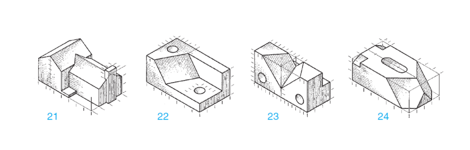 Please sketch the orthographic views on plane paper | Chegg.com