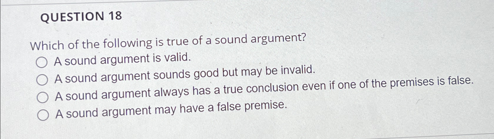 Solved QUESTION 18Which of the following is true of a sound | Chegg.com