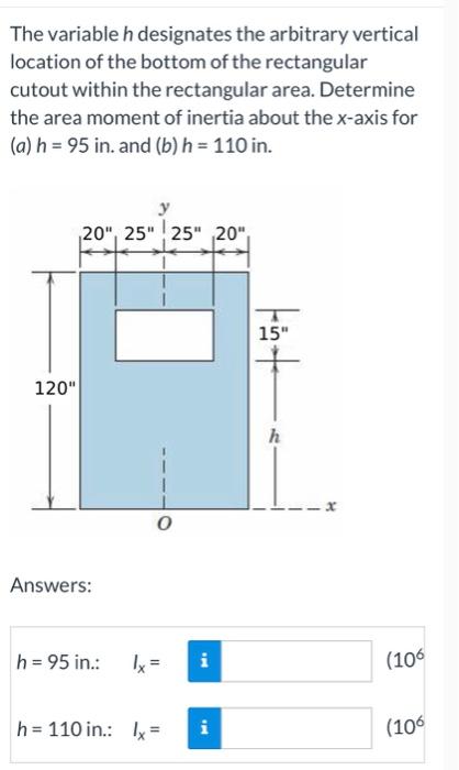 Solved The variable h designates the arbitrary vertical | Chegg.com