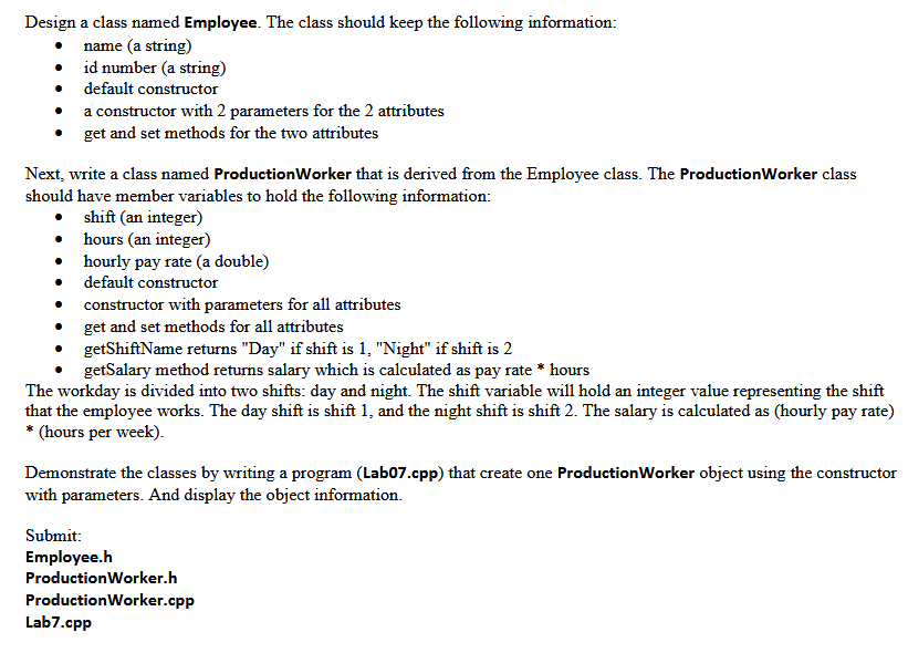 Solved Design a class named Employee. The class should keep | Chegg.com