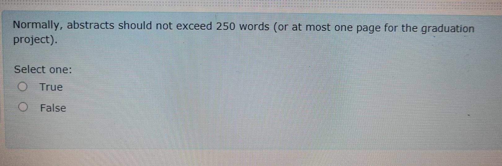 Solved Normally, abstracts should not exceed 250 words (or | Chegg.com