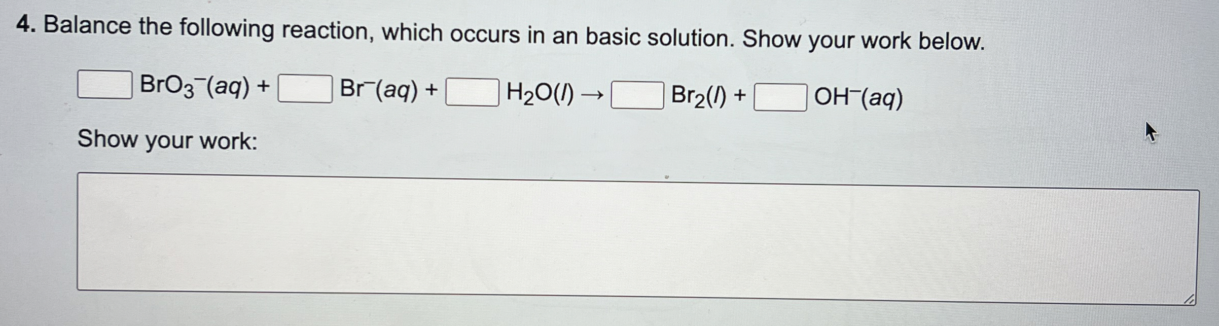 Solved by an EXPERT Balance the following reaction, which occurs in an | Chegg.com