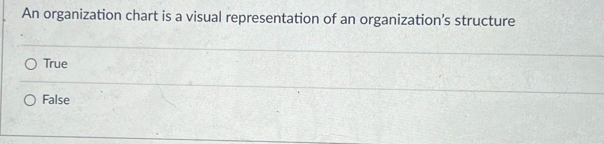 Solved An organization chart is a visual representation of | Chegg.com