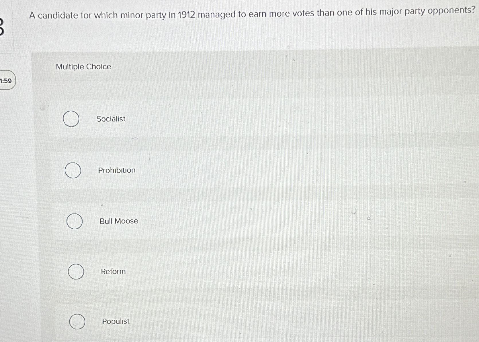 Solved A candidate for which minor party in 1912 ﻿managed to | Chegg.com