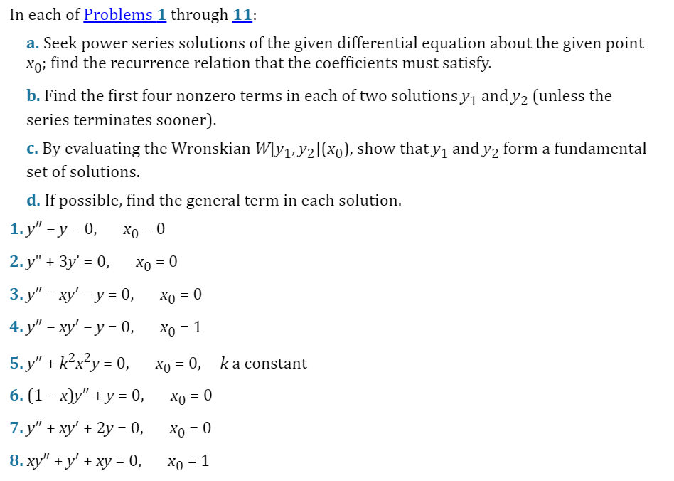 Solved #9ab ﻿In each of Problems 1 ﻿through 11:a. ﻿Seek | Chegg.com